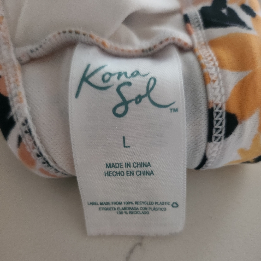 Kona Sol Large Floral Bikini Top Gem
